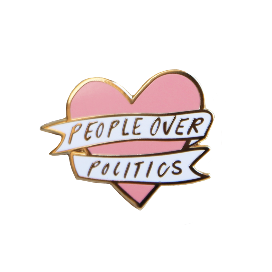 People over Politics Heart Enamel Pin – Liberty in North Korea Shop